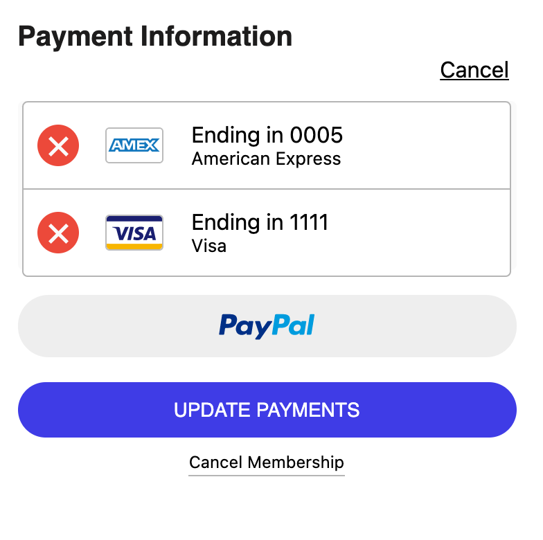 Update Your Payment Method - CAFE