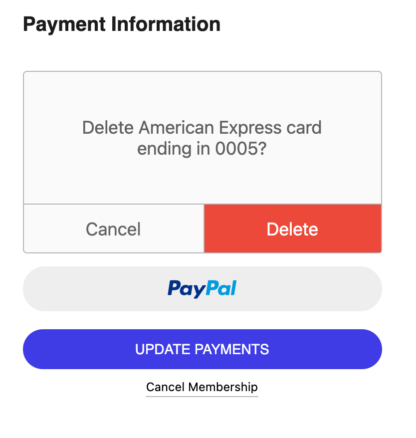Update Your Payment Method - CAFE
